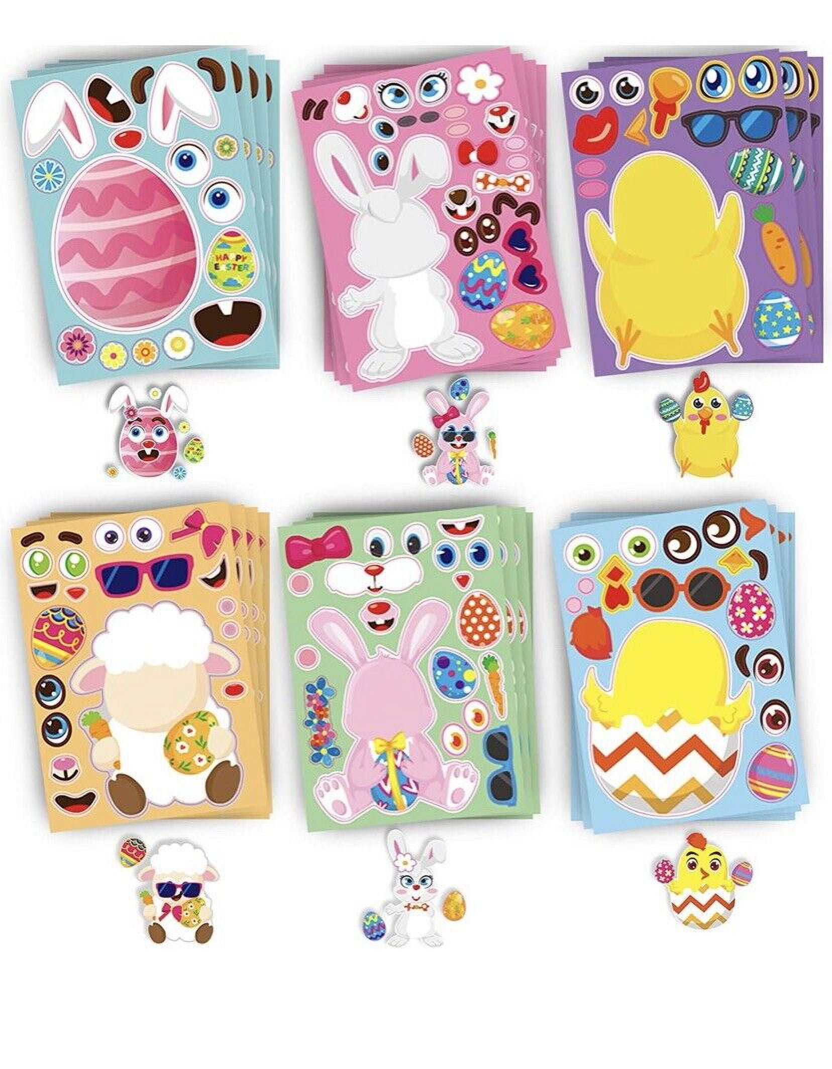 Gonlei 24Pcs Easter Stickers for Kids?Make Your Own Easter Sticker for ...