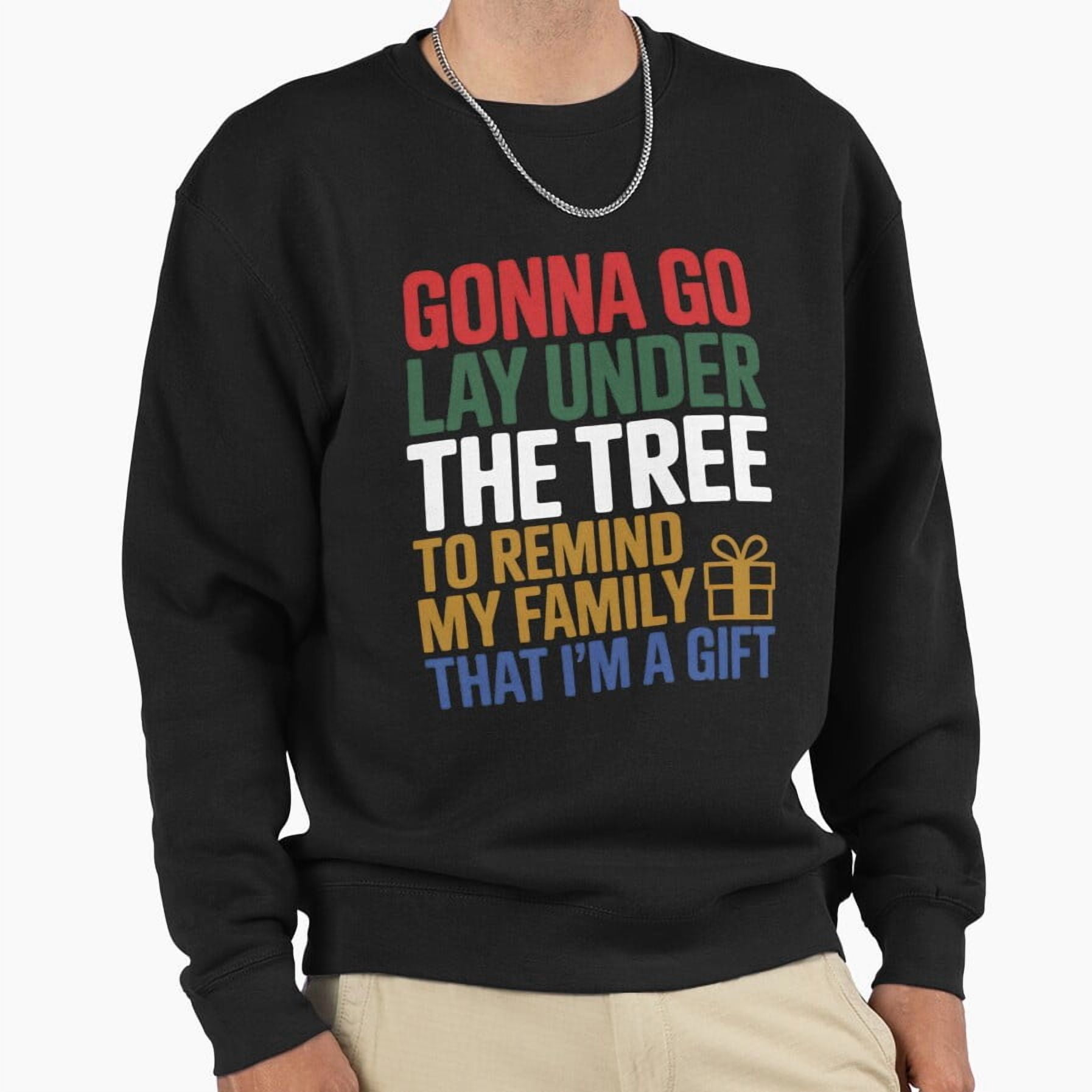Gonna Go Lay Under The Tree Remind Family Funny Retro Christmas Graphic ...