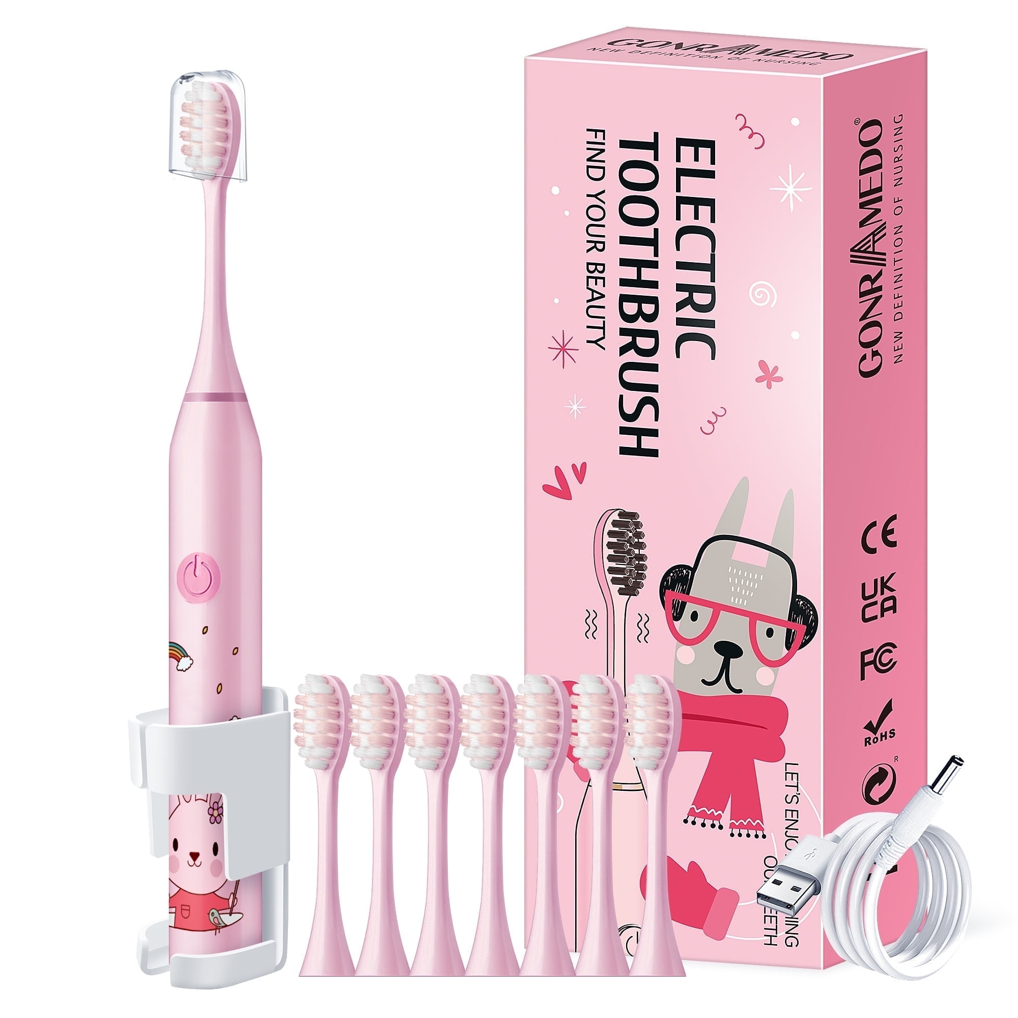 GonrAmedo Electric Toothbrush, 8 Brush Heads, Oral Care Electric ...