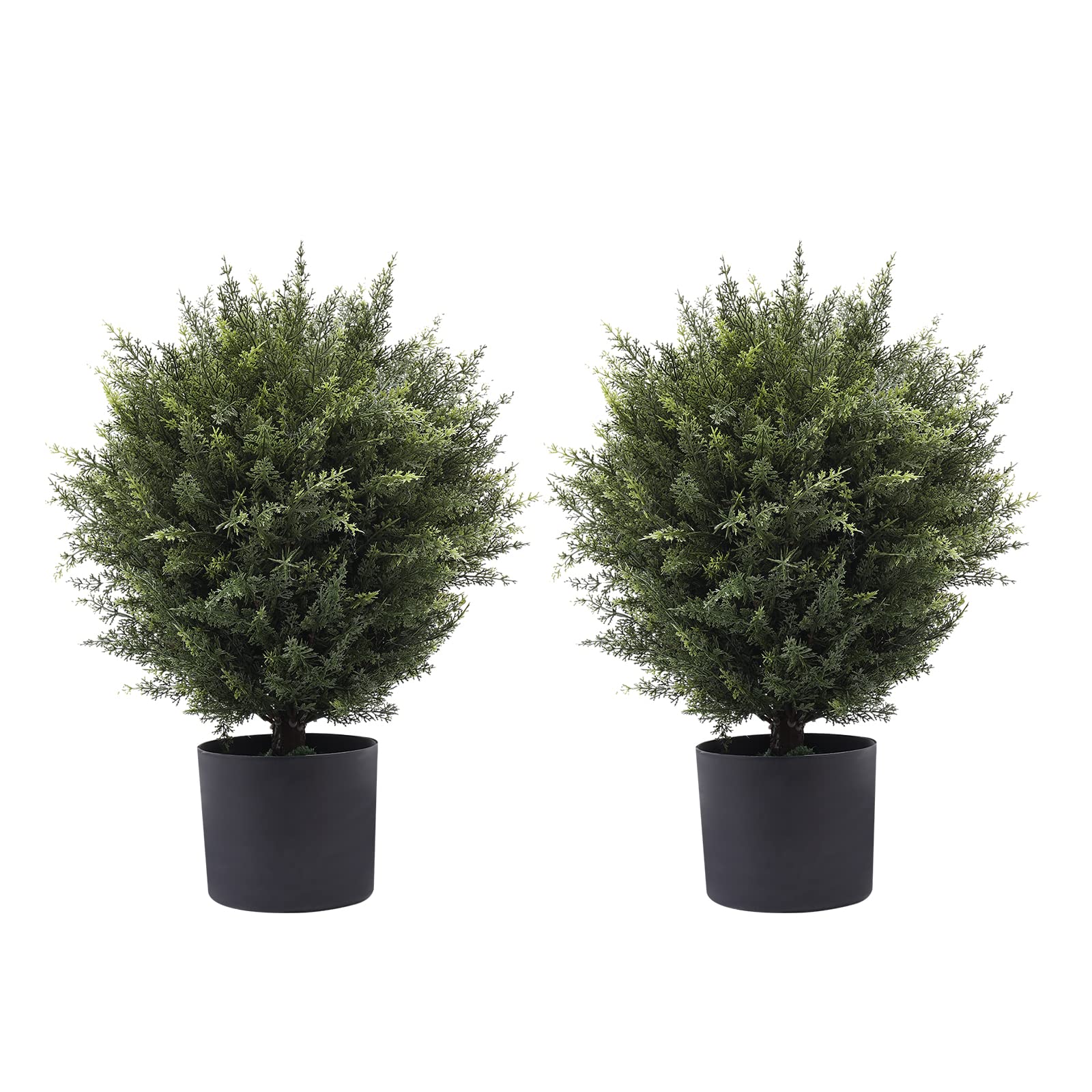 Gonuien 21” Artificial Cedar Outdoor Artificial Shrub Sunlight ...