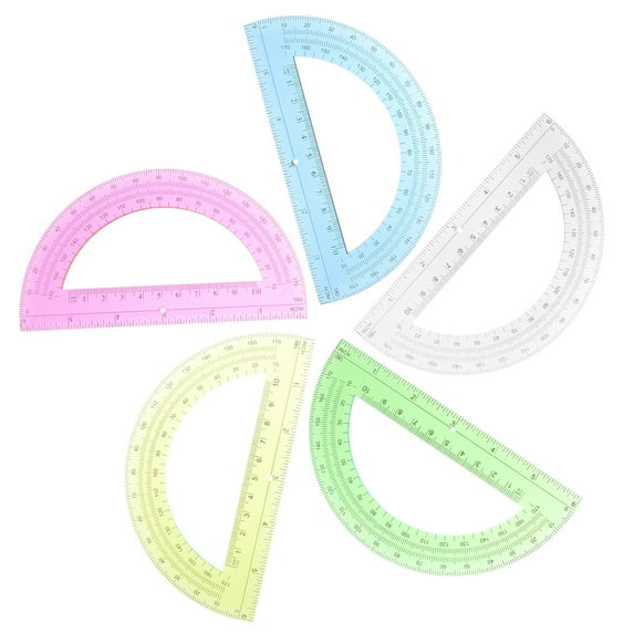 LEDMOMO 5Pcs Assorted Color Plastic Protractors 180 Degree Measuring ...
