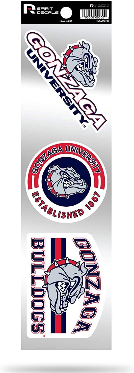 Gonzaga Bulldogs Triple Retro Throwback Spirit Decals Flat Vinyl Auto ...