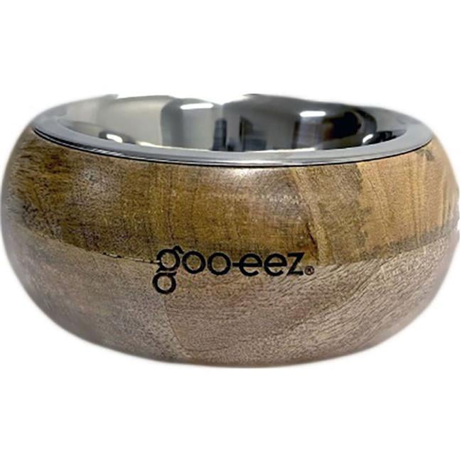 Goo-Eez GZ1039 S Rounded Mango Wood Bowl - Stainless Steel - Small - Case of 24 - Walmart.com