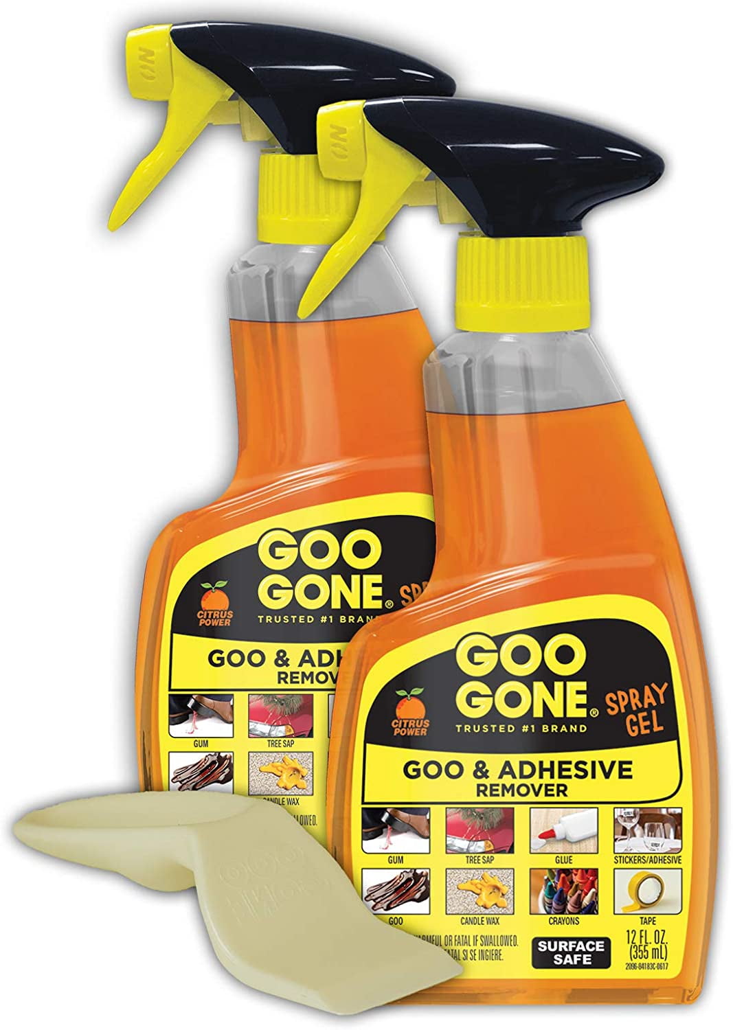 Goo Gone Adhesive Remover Spray Gel, 12oz - 2 Pack with Sticker Lifter ...