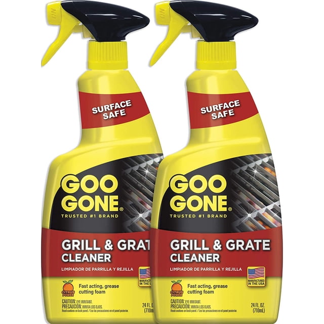 Goo Gone Grill & Grate Cleaner - BBQ Grease Remover, 2 Pack - 24 fl oz ...