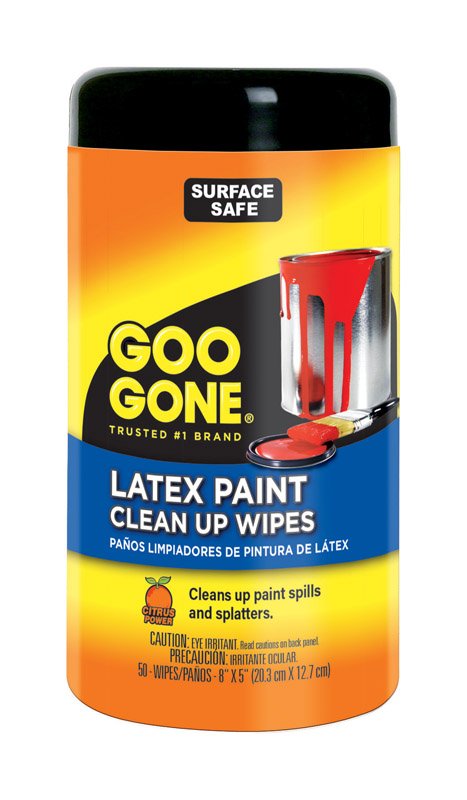 Goo Gone Paint Clean-Up Wipes - Latex Paint Remover - 50 Count ...