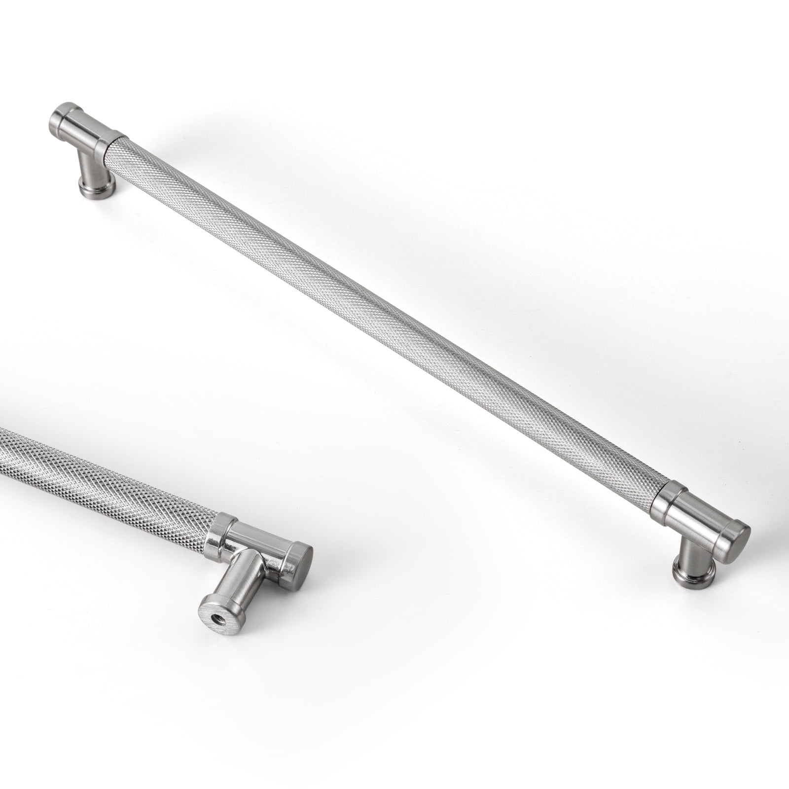 Goo-Ki 10"(256mm) Hole Center Knurled Satin Nickel Kitchen Cabinet ...