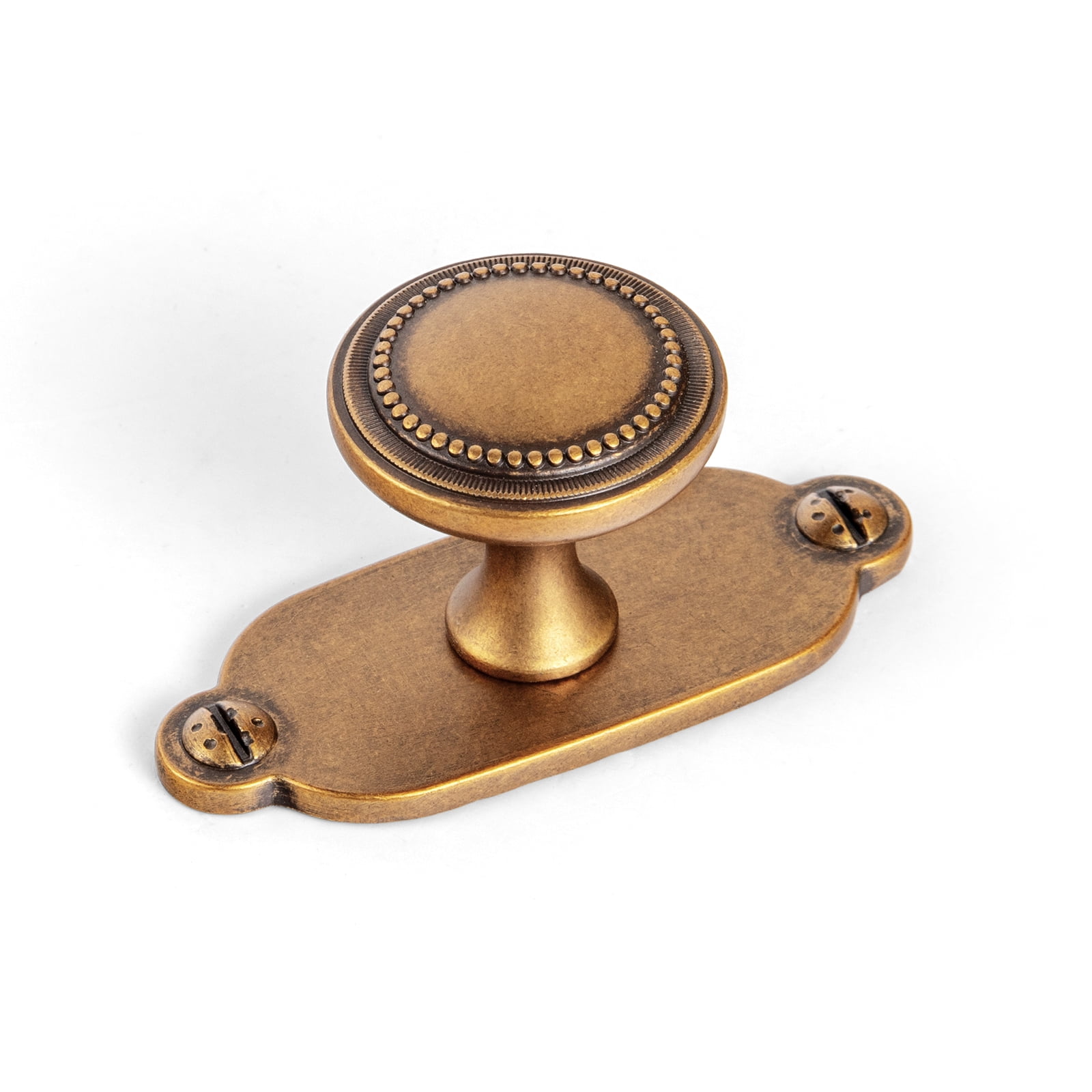 Goo-Ki 12 Pack Antique Brass Cabinet Knobs with Backplate for Drawer ...