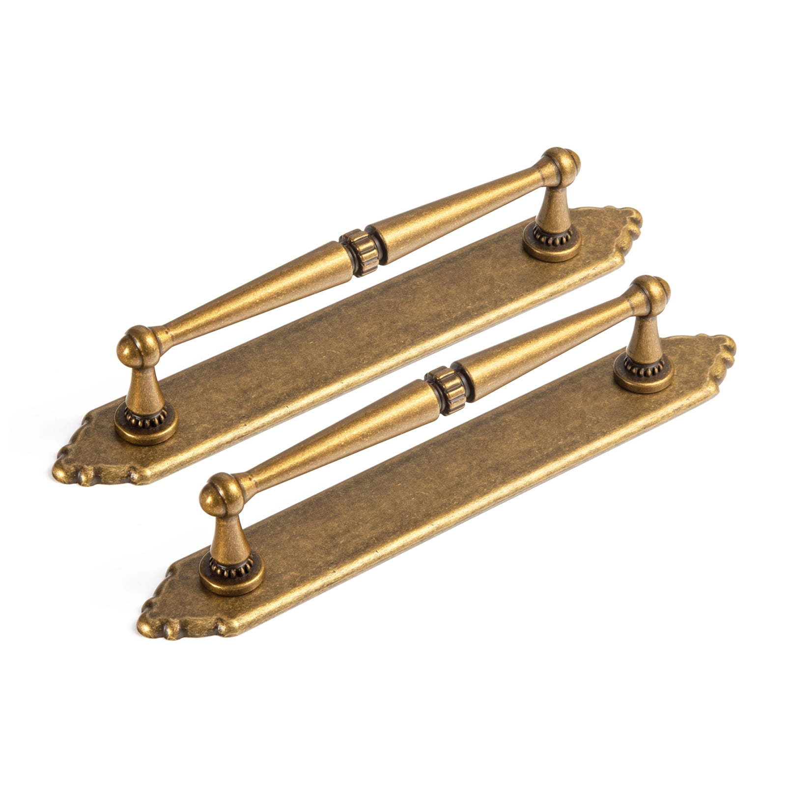 Goo-Ki 2 Pack Antique Brass Cabinet Pulls with Backplate, 5"(128mm ...