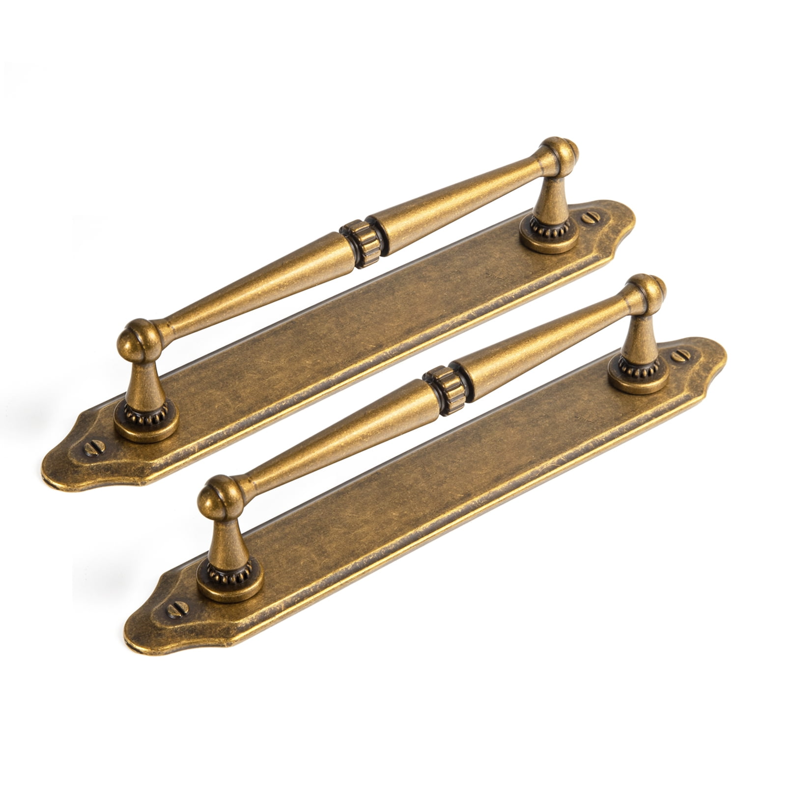 Goo-Ki 4 Pack Antique Brass Cabinet Pulls with Backplate, 5"(128mm ...