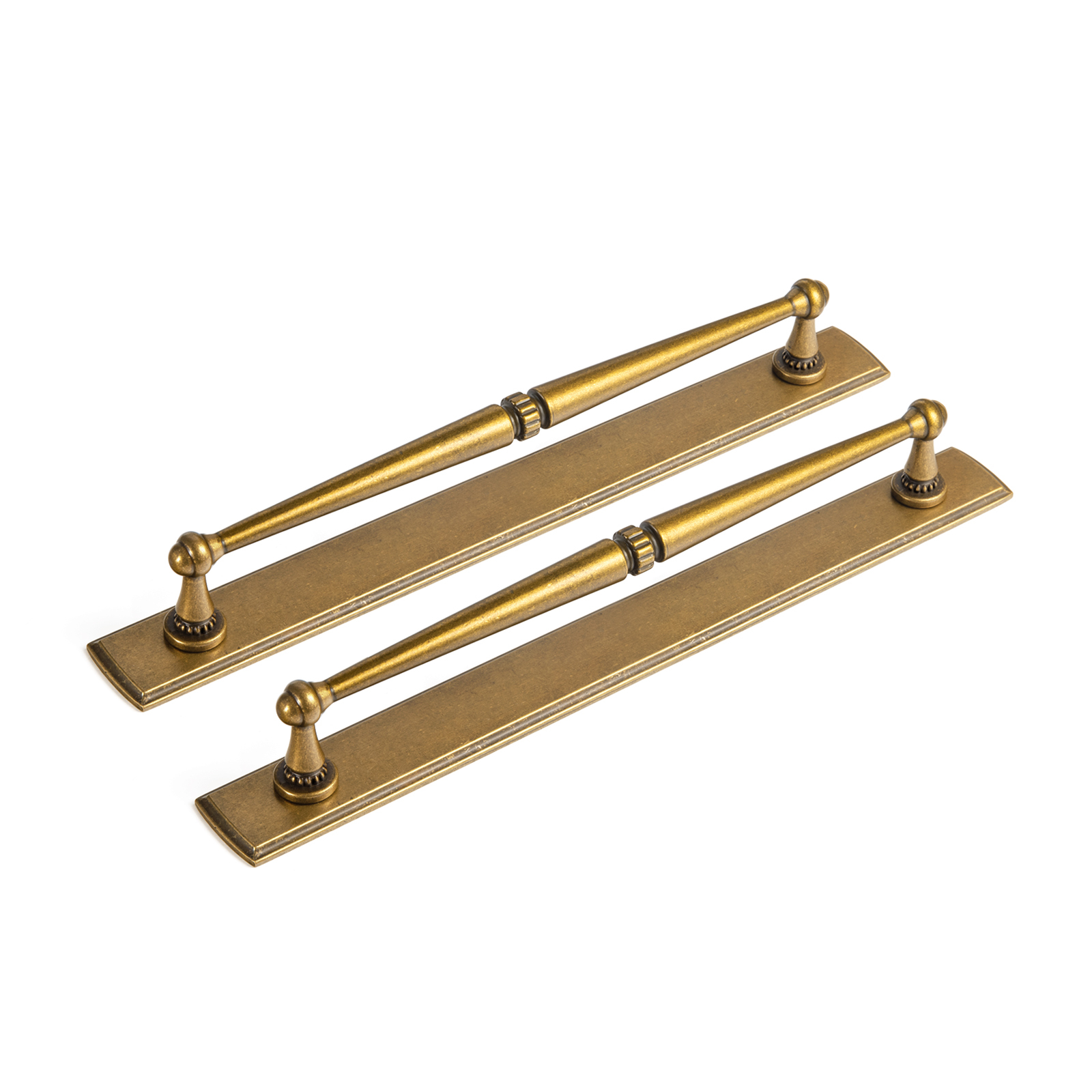Goo-Ki 4 Pack Antique Brass Cabinet Pulls with Backplate, 7.6"(192mm ...