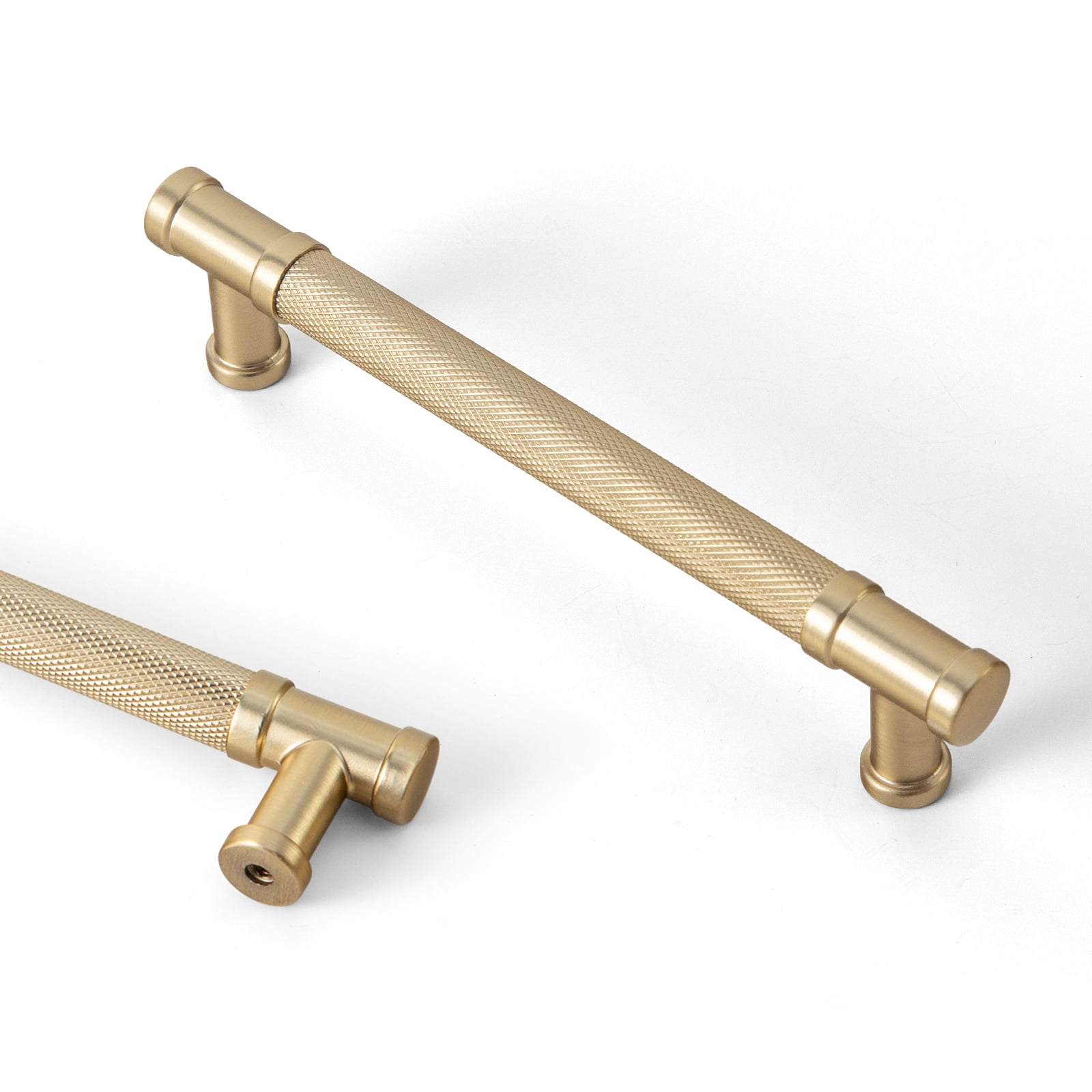 Goo-Ki 5"(128mm) Hole Center Knurled Champagne Bronze Kitchen Cabinet ...