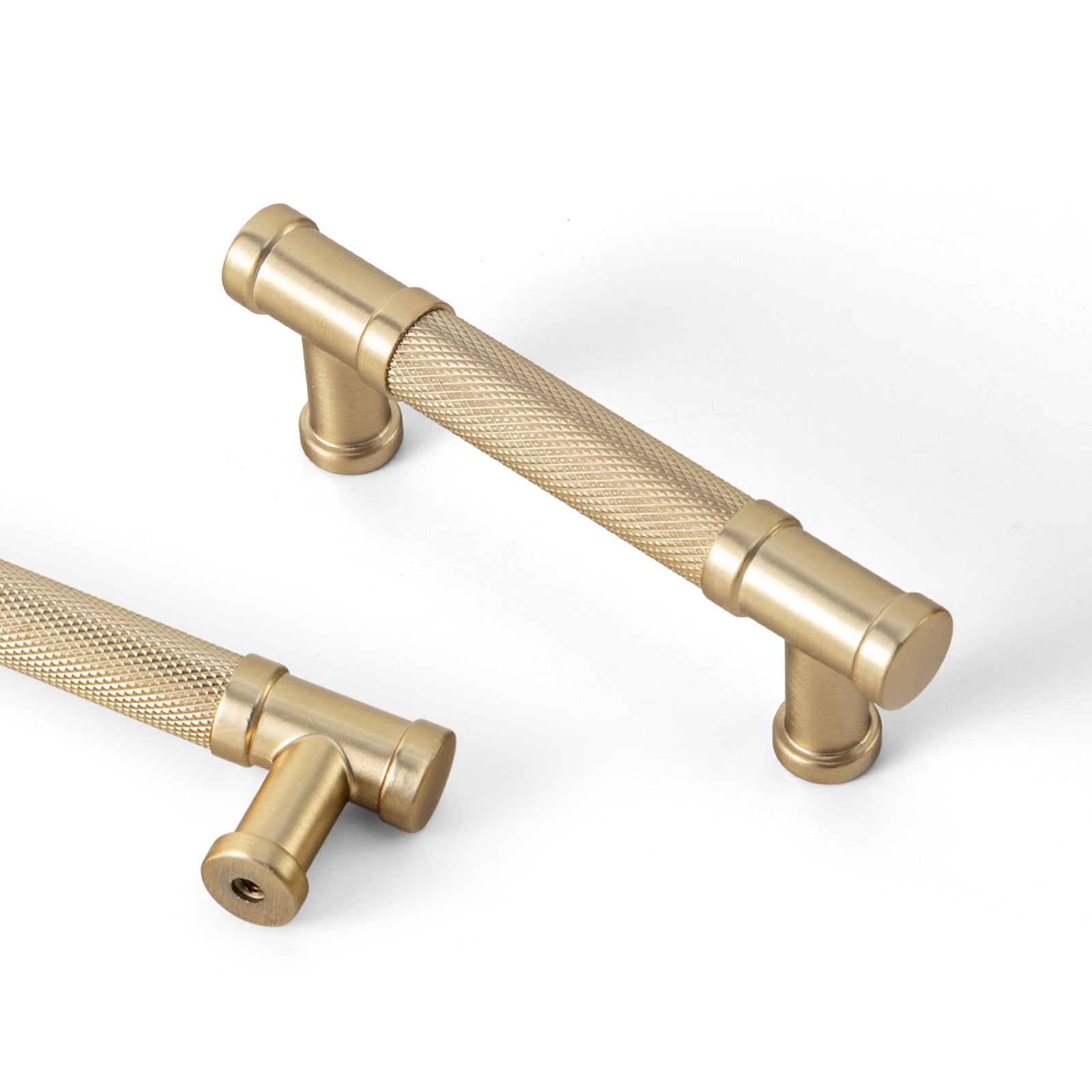 Goo-Ki Knurled Champagne Bronze Kitchen Cabinet Handles, 3"(76mm) Hole ...