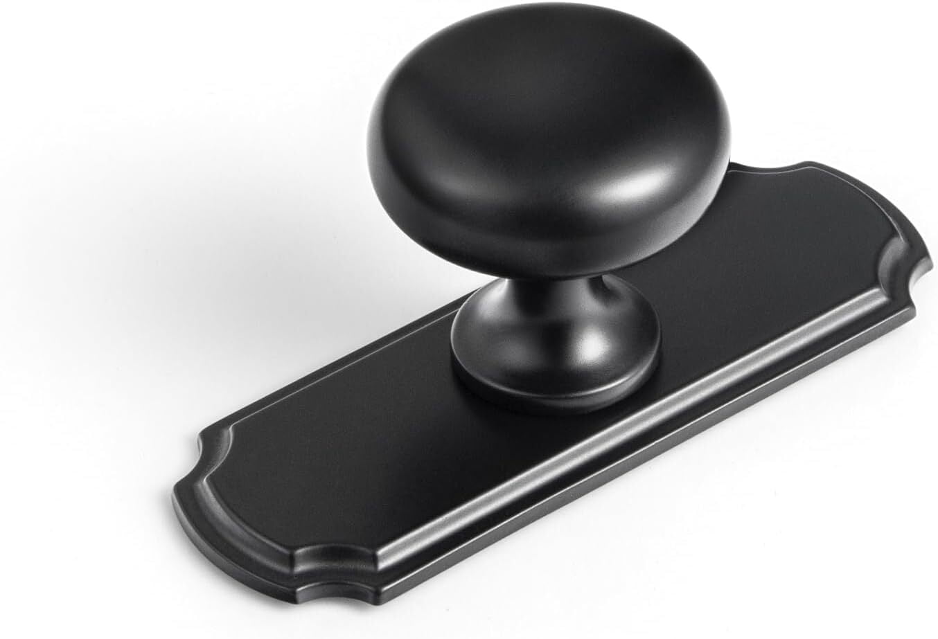 Goo-Ki Matte Black Zinc Alloy Cabinet Knob with Backplate - Single Hole ...