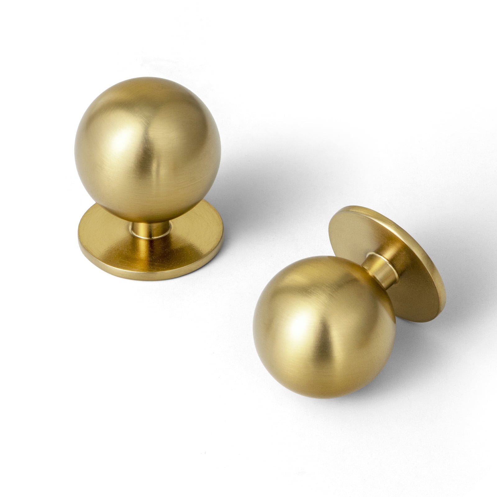 Goo-Ki Set of 12 -Sleek Round Brushed Gold Cabinet Knobs - Modern and ...
