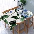 GooTPa Blue Hydrangea Green Leaves Rectangle Dining Tablecloth ...