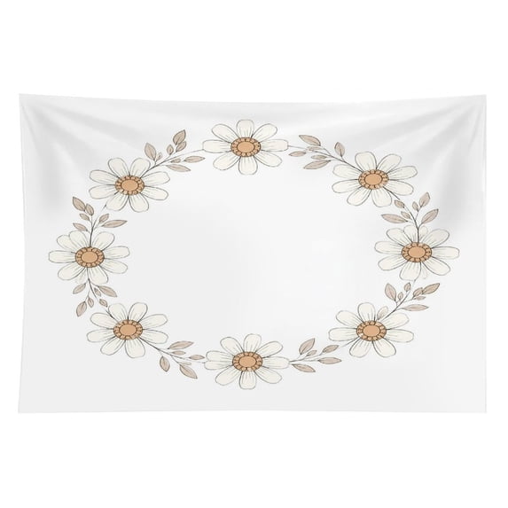 GooTPa Daisy Wreath Circle Polyester Wall Tapestry Anti Wrinkle Art ...