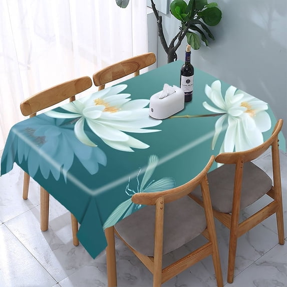 GooTPa Dragonfly Water Lily Nature Rectangle Dining Tablecloth ...