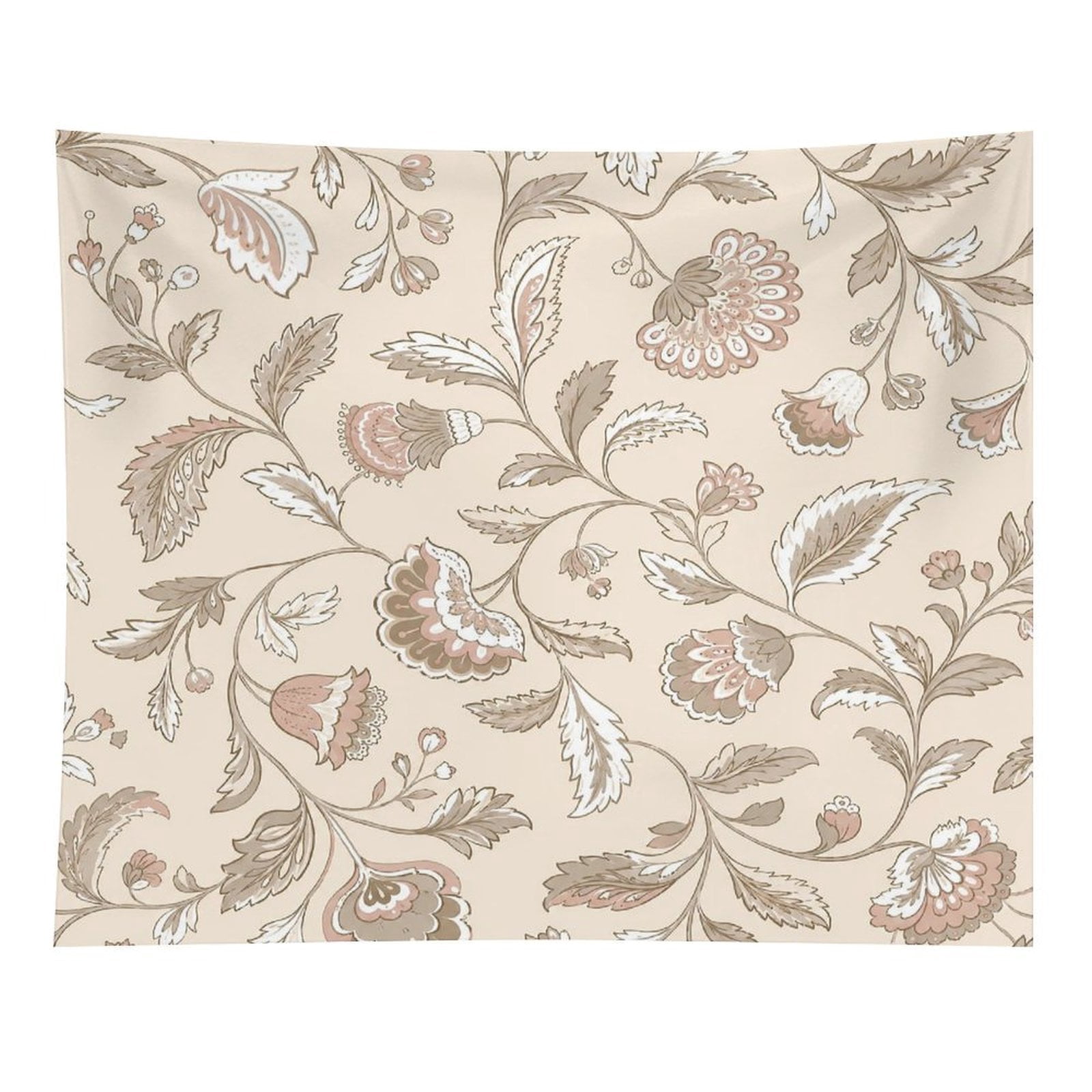 GooTPa Elegant Scroll Floral Beige Pattern Polyester Wall Tapestry Anti ...