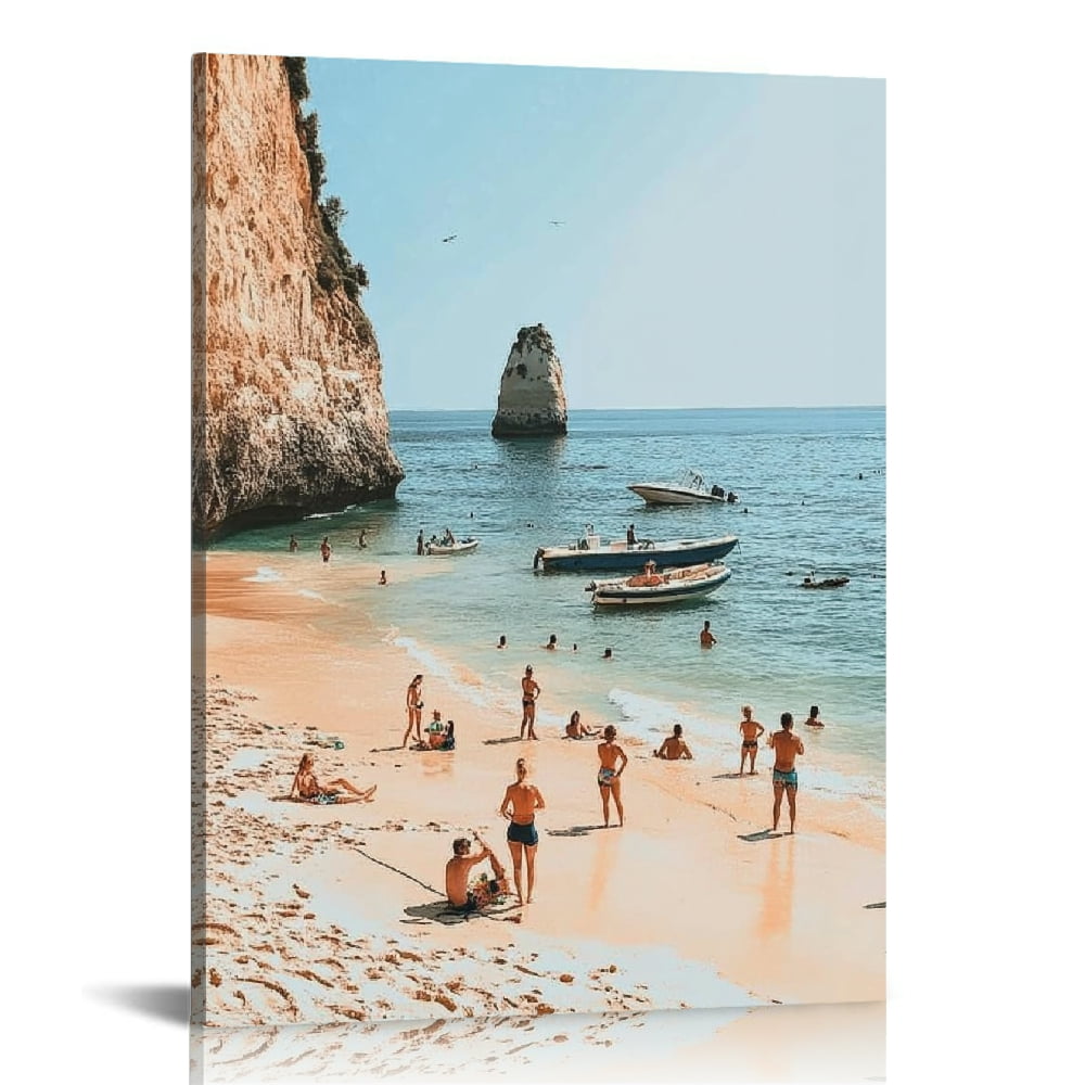 GooTPa Positano Swimming Poster Canvas Wall Art, Canvas Prints Wall Art ...