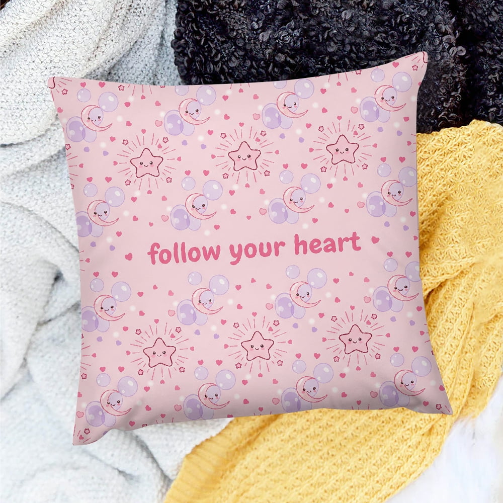 GooTPa Throw Pillow Covers Cute Celestial Pattern Linen Cushion Covers ...