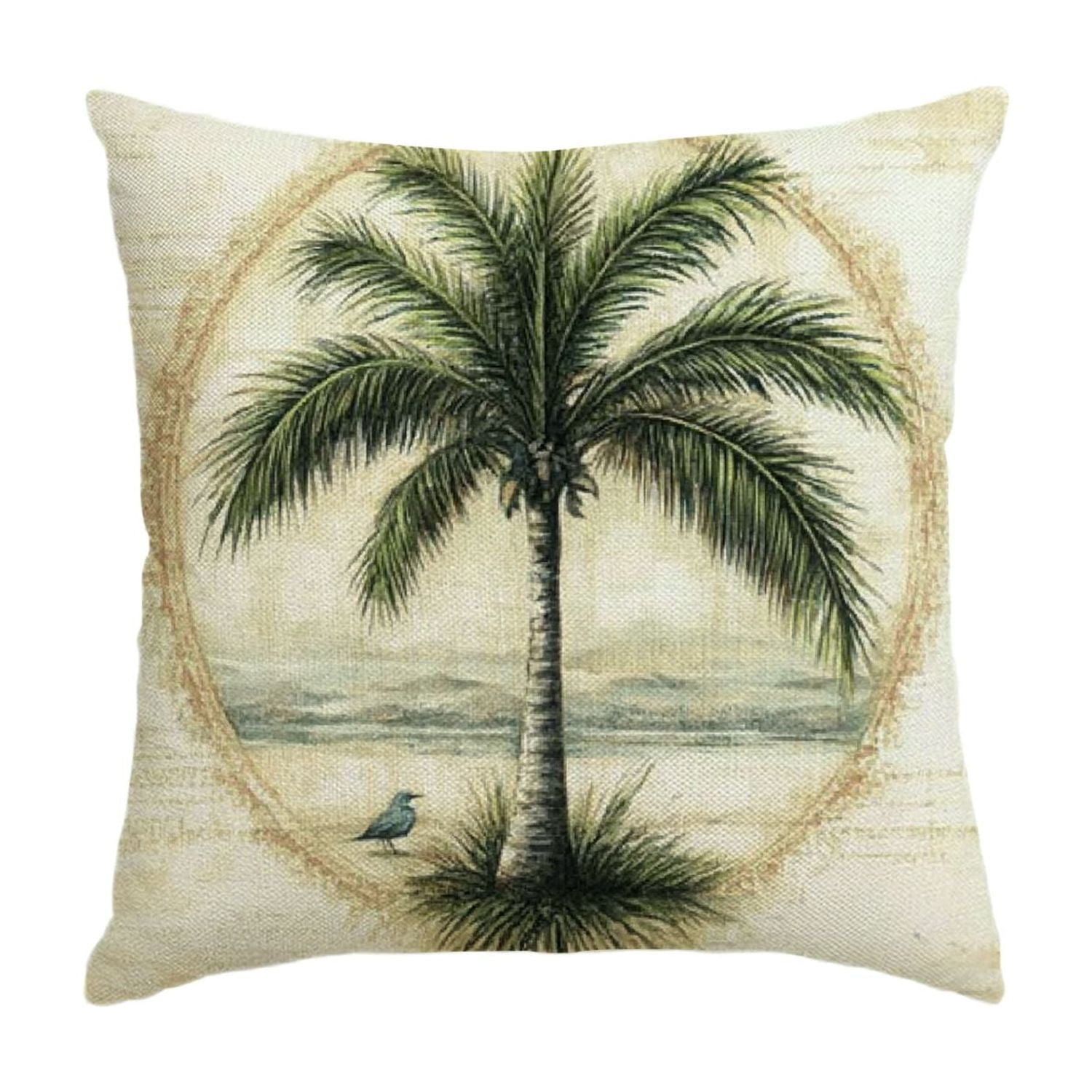 GooTPa Tropical Palm Tree Pillow Covers,Vintage Green Leaf Decorative ...