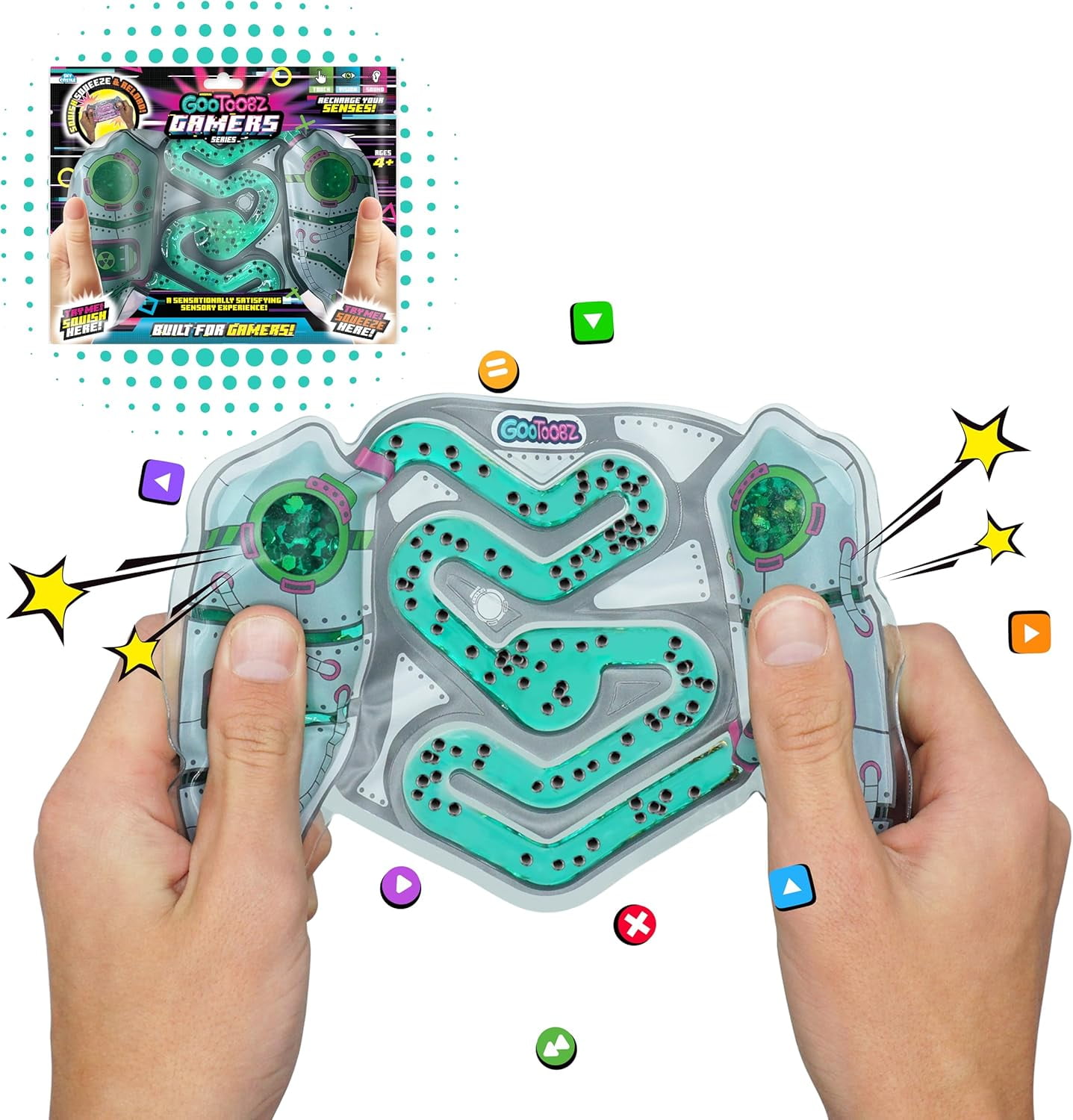 GooToobz Gamers | Sensory Squeezable Fidget with Glitter, Beads | Non ...