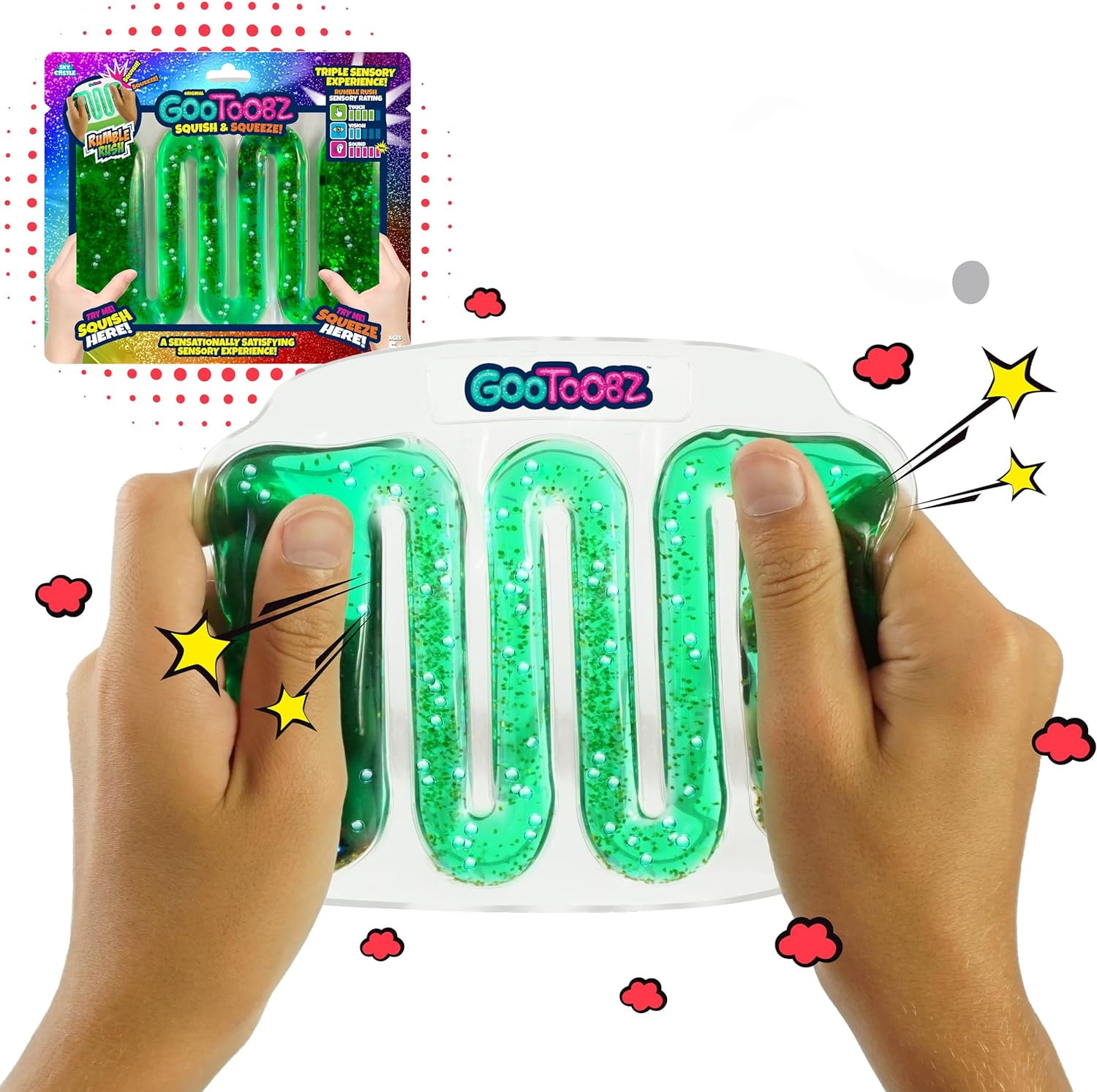 GooToobz | Sensory Squeezable Fidget with Glitter, Beads | Non-Toxic ...