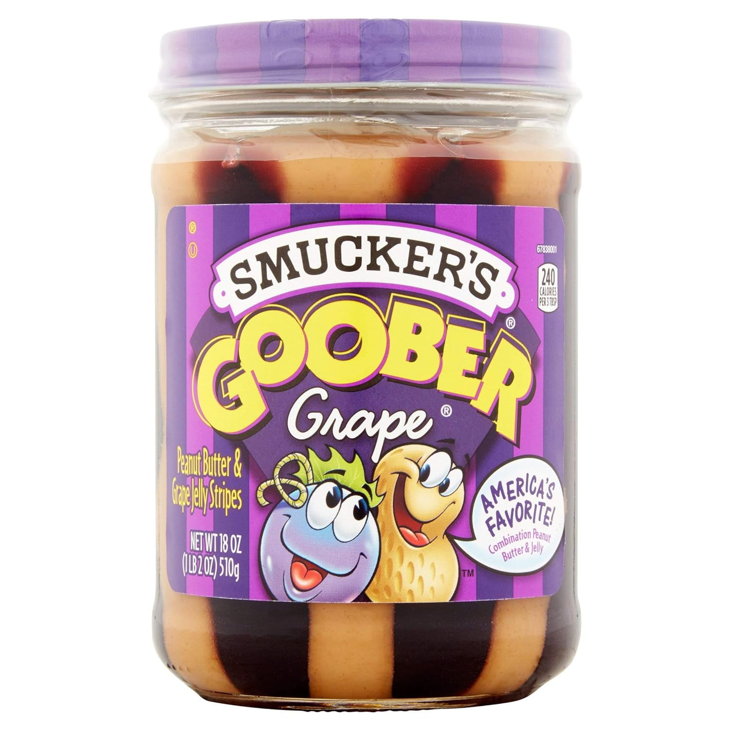 Goober Grape PBand J Stripes, 18-Ounce (Pack of 6) - Walmart.com