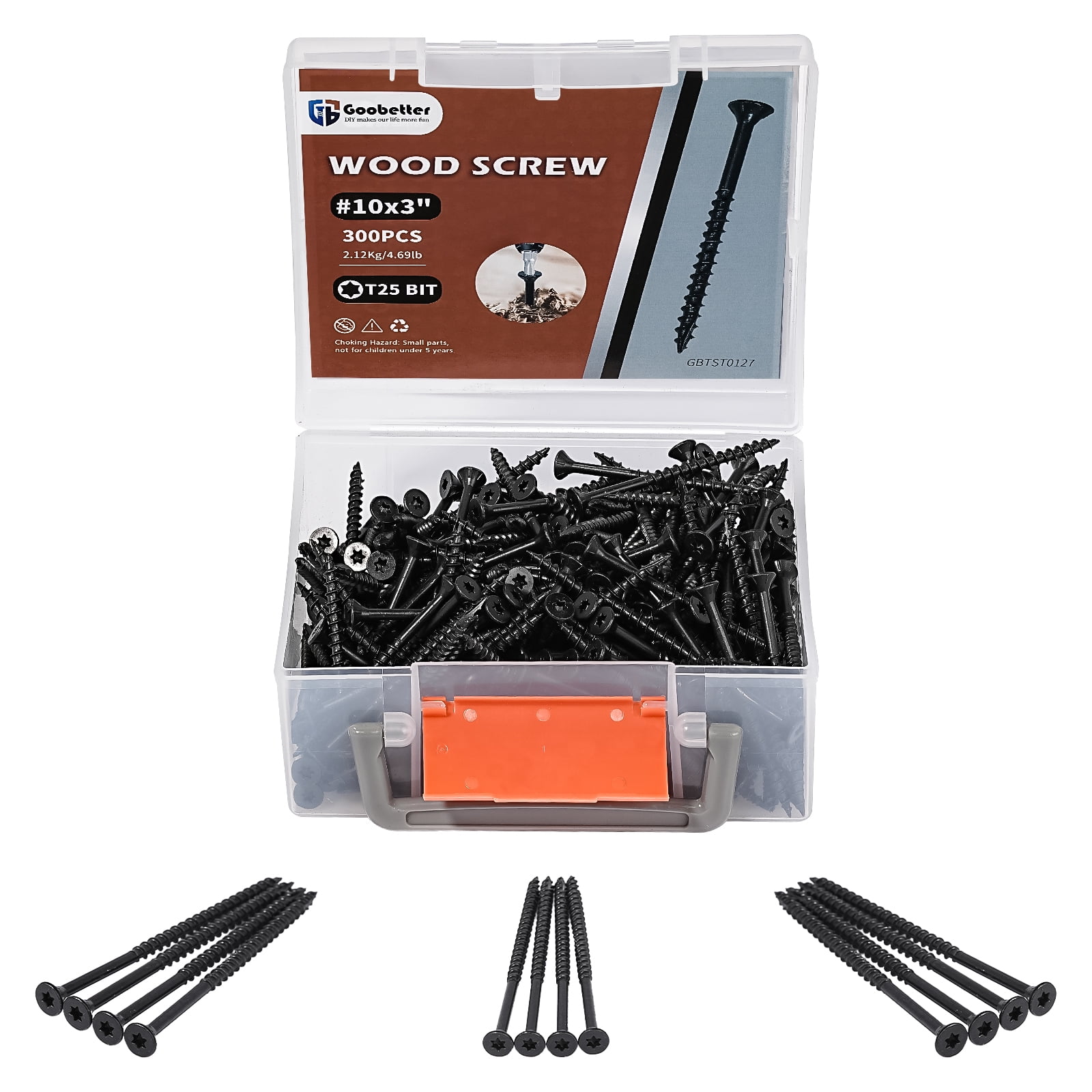 Goobetter Wood Screws #10x3", 300 Pcs Construction Fence Screws ...