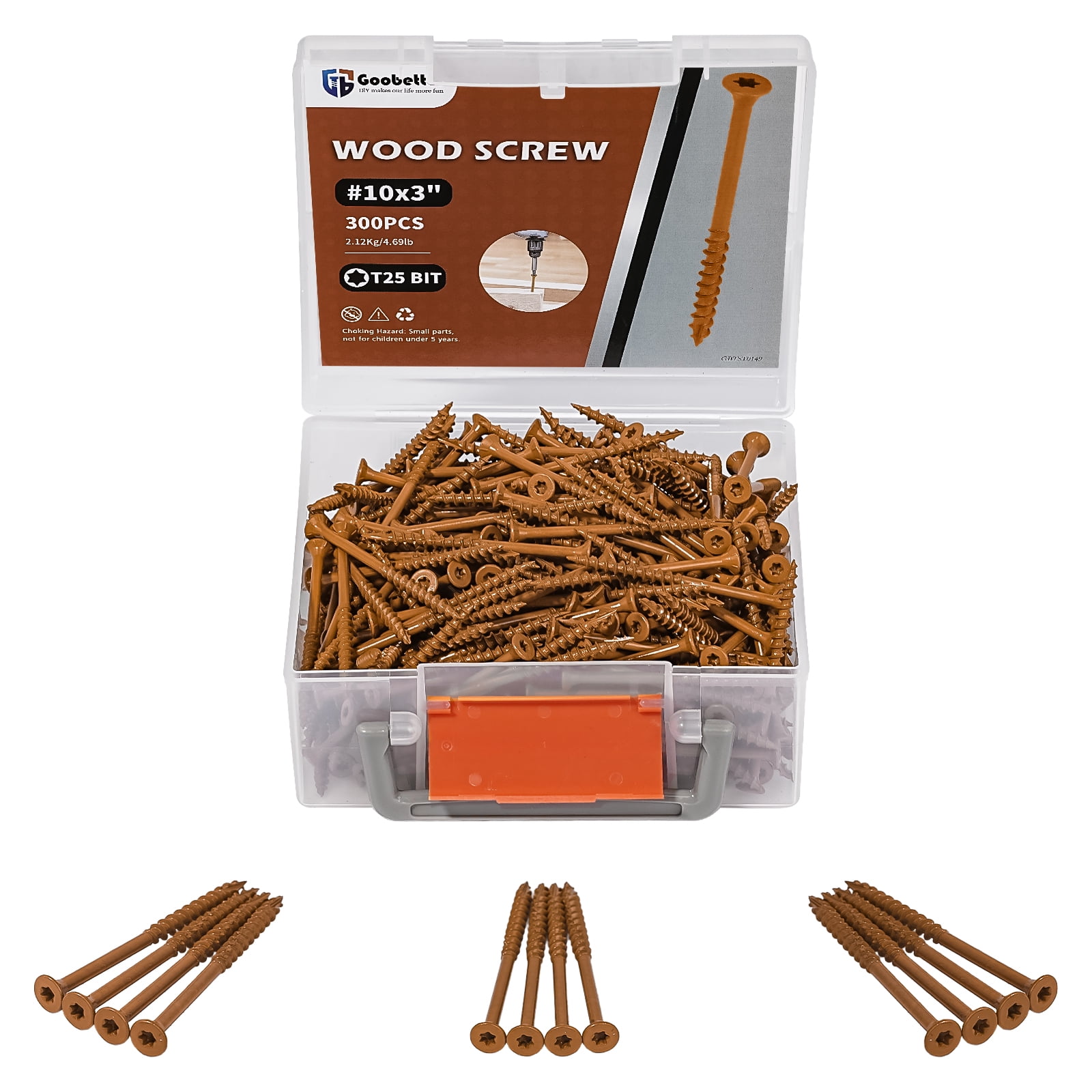 Goobetter Wood Screws Deck Screws 3 Inch, Torx Screws Construction ...