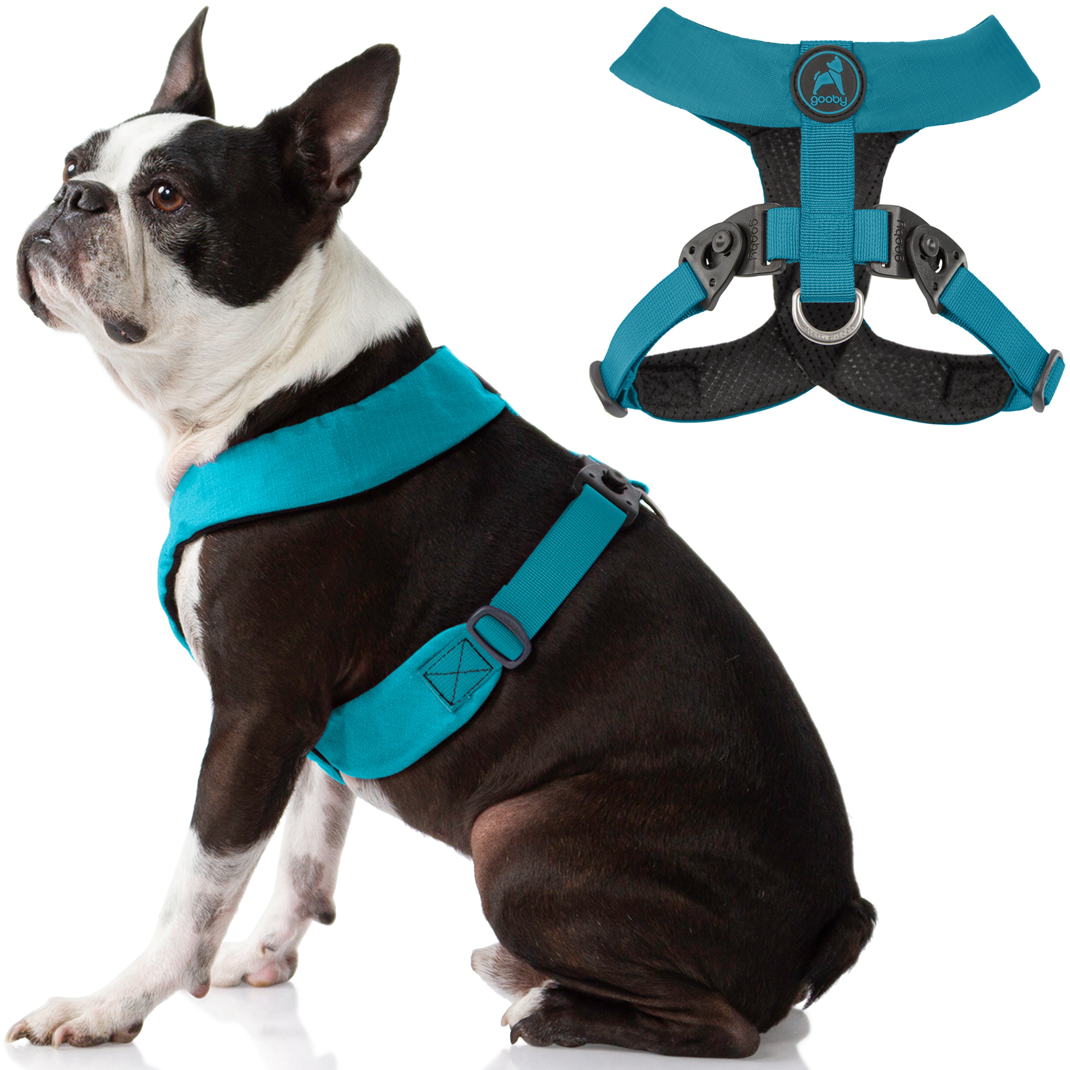 Gooby Comfort X Harness Dual Snap - Turquoise, Medium - Comfort X ...