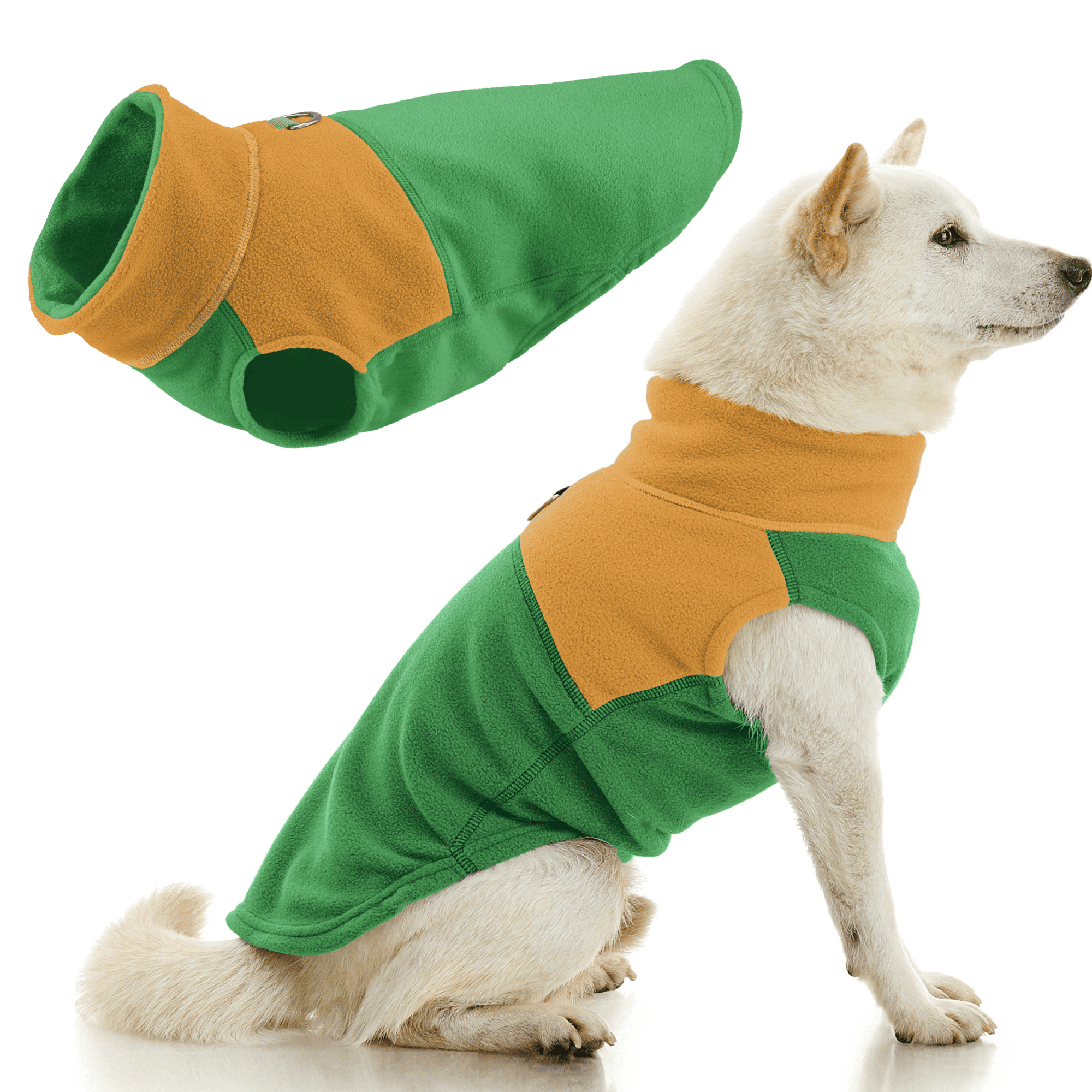 Gooby Fleece Vest Two Tone - Green, Large - Soft Fleece Vest with ...
