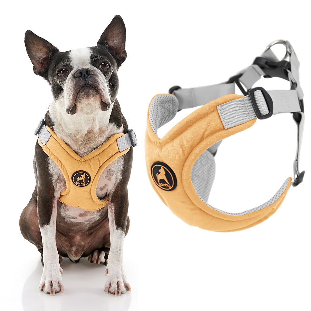 Gooby Memory Foam Step-In Harness - Yellow, Small - Scratch Resistant ...