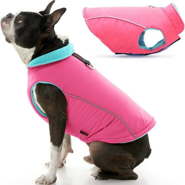 Gooby Padded Vest Dog Jacket - Solid Green, Large - Warm Zip Up Dog ...