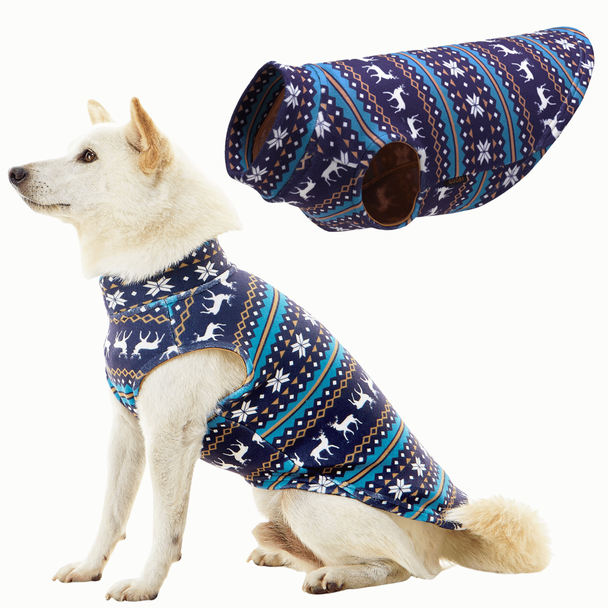Gooby Stretch Fleece Vest - Deer Blue, 4X-Large - Warm Pullover ...