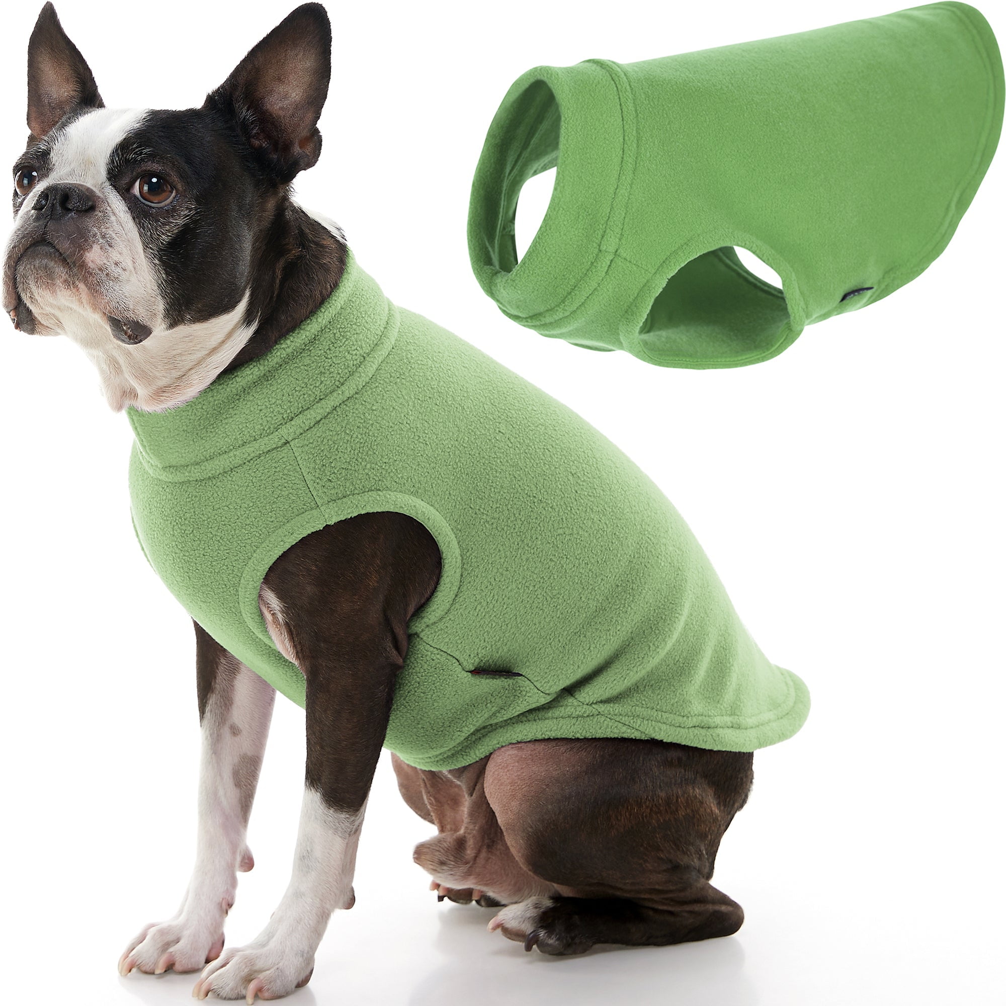 Gooby Stretch Fleece Vest - Grass Green, Large - Warm Pullover ...