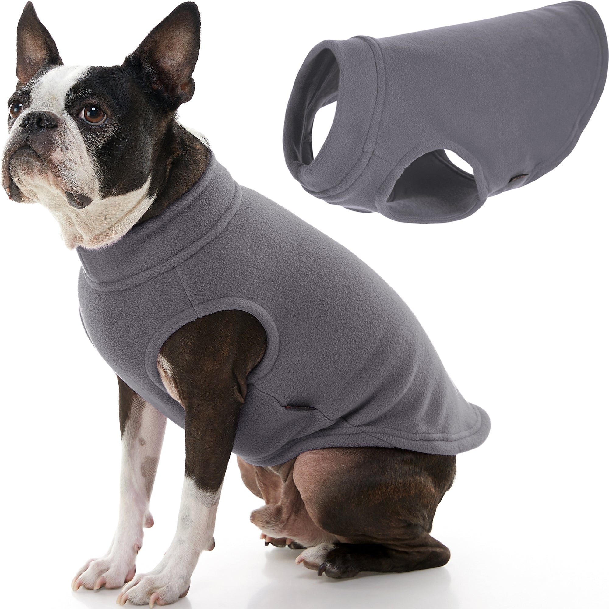 Gooby Stretch Fleece Vest - Gray, X-Large - Warm Pullover Stretchable ...