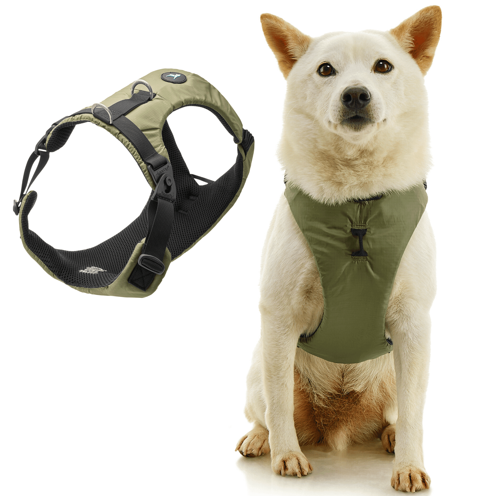 Gooby Trailblazer Harness - Olive Branch, Large - Comfortable Maximum ...