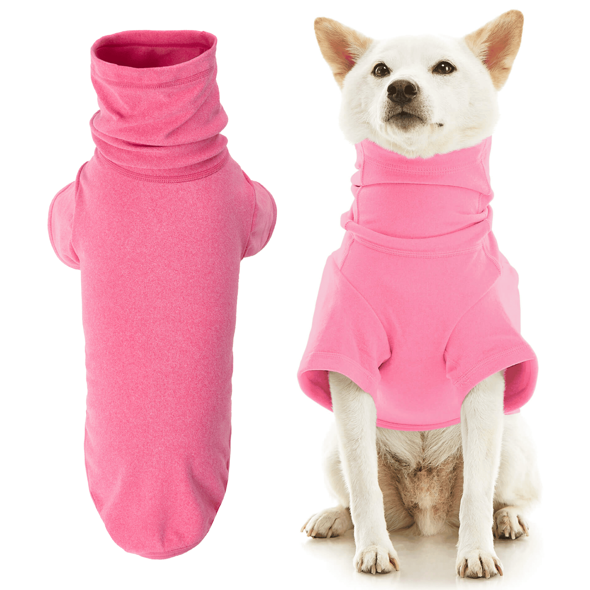 Gooby Turtle Neck Microfiber Stretch Fleece - Hot Pink, Large ...