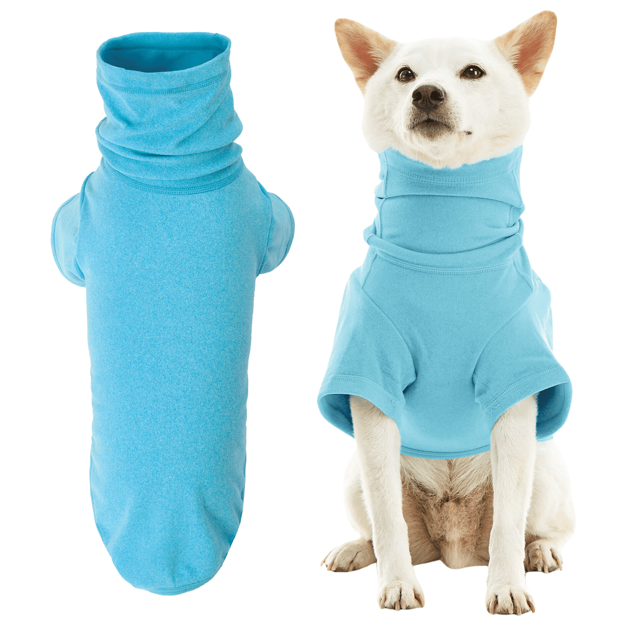 Gooby Turtle Neck Microfiber Stretch Fleece - Peacock Blue, X-Large ...