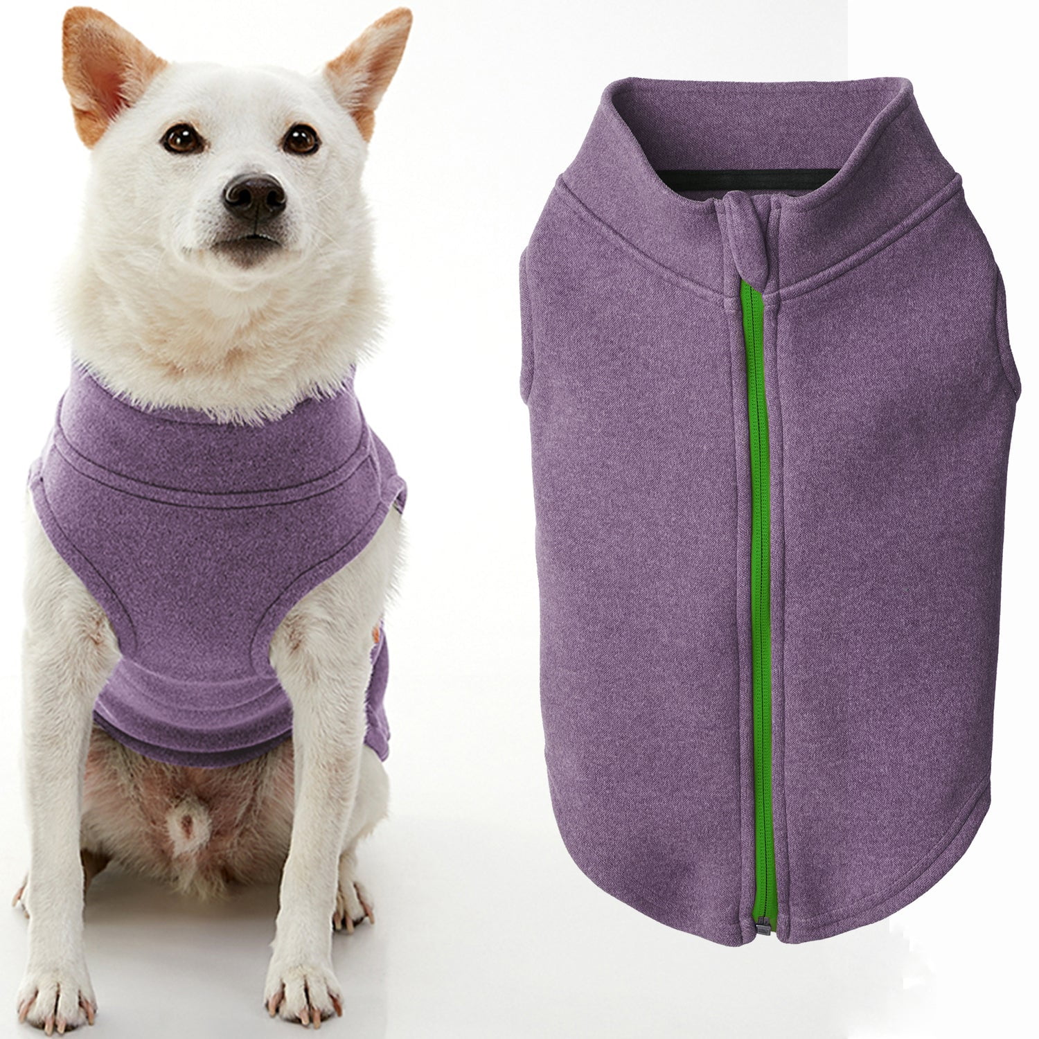 Gooby Zip Up Microfiber Fleece Vest - Purple, Small - Step-In Double ...