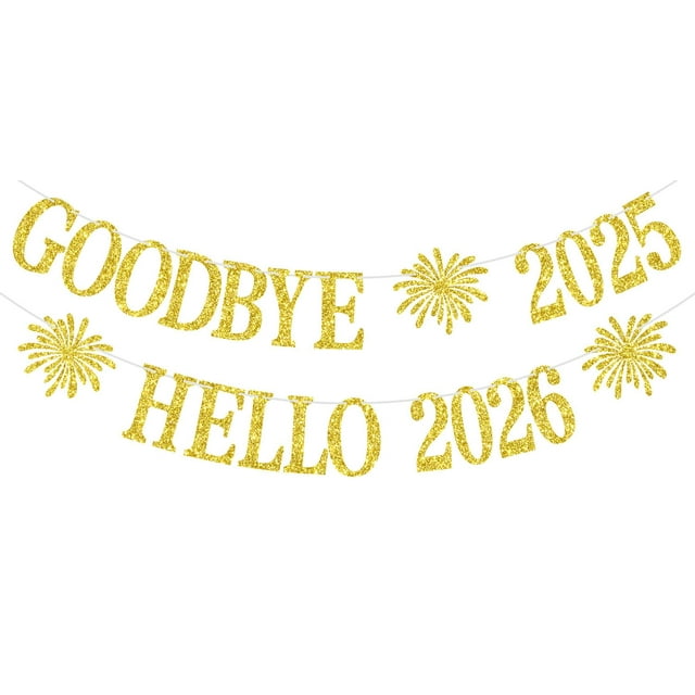 Goobye 2025 Hello 2026 Banner, Happy New Year, Farewell to 2025, Cheers ...
