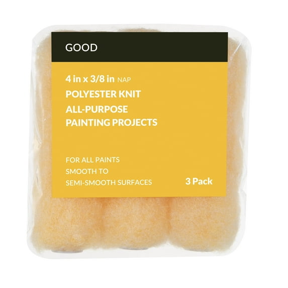 Good 4 x 3/8 in. Knit Polyester Mini Roller Cover, 3 Pack - Walmart.com
