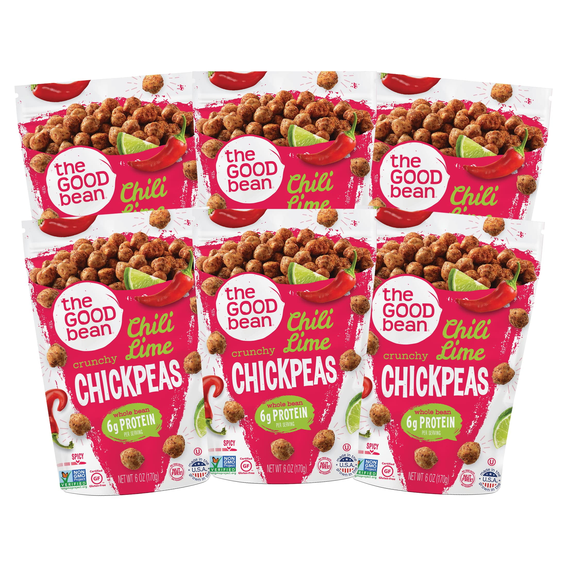 The Good Bean Crunchy YYF14 Chickpeas - Chili Lime - Resealable Bag ...