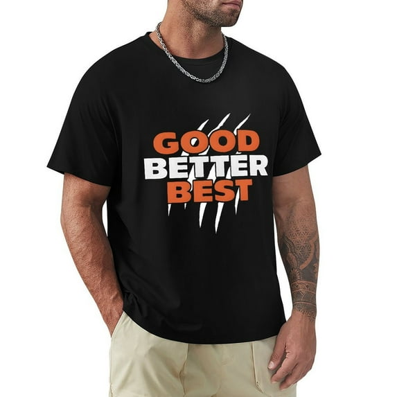 Good Better Best Bears Men's Cotton HD Print Short Sleeve T-Shirt Crew ...