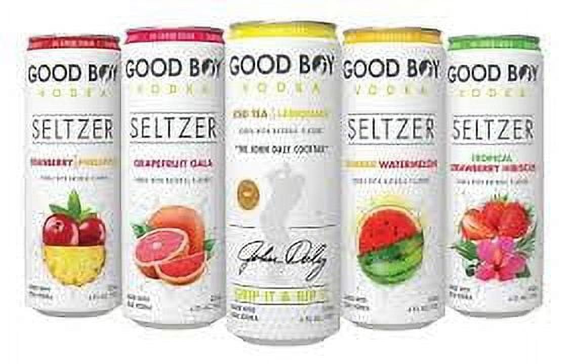 Good Boy John Vodka Seltzers, Variety Pack, 12 fl oz 8 Pack Cans, 4.5% ...