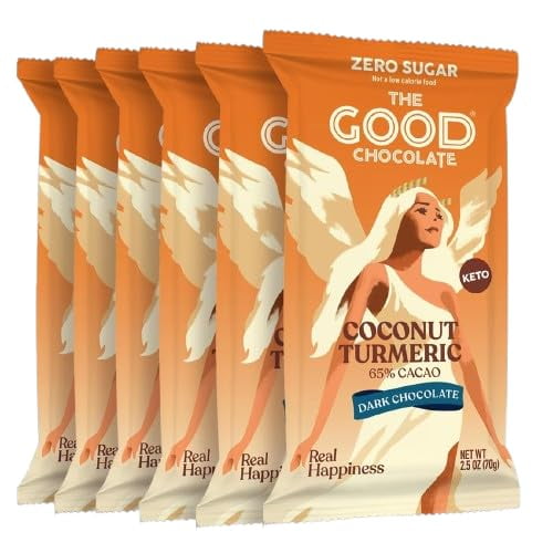 The Good Chocolate - IRF13 Dark Chocolate with Coconut Turmeric Bar ...