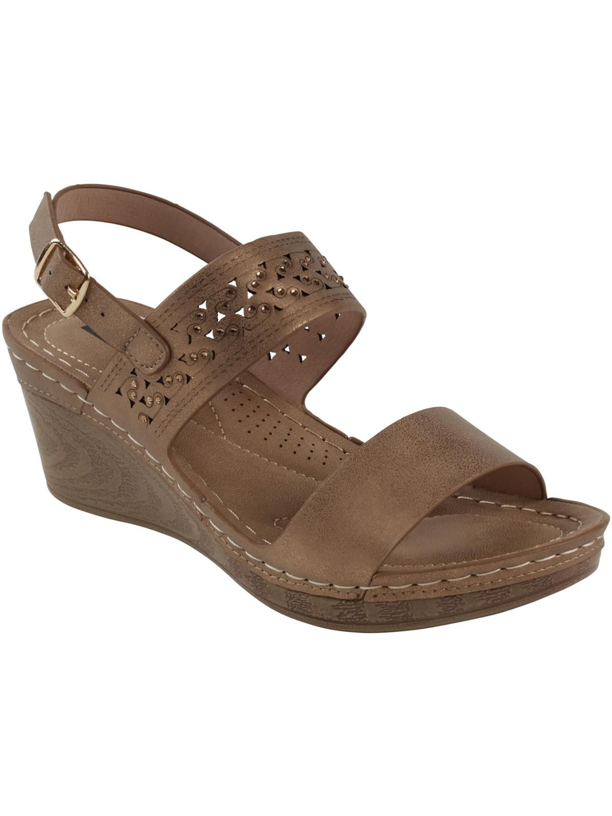 Good Choice Womens Foley Faux Suede Wedge Sandals - Walmart.com