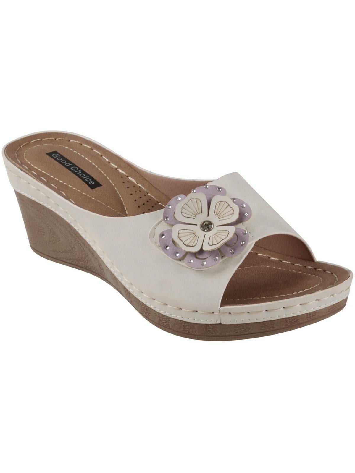 Good Choice Womens Naples Faux Leather Lifestyle Slide Sandals ...